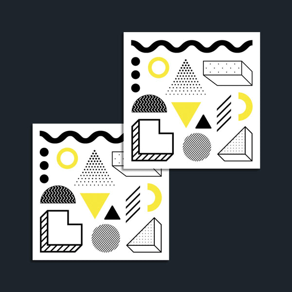 Odd Geometry, Abstract Shapes ⬛ Temporary Tattoo Set | Tempo Tattoo