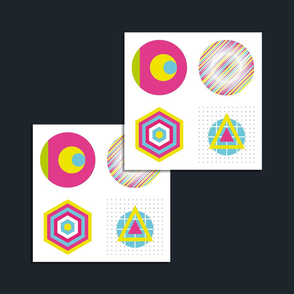 Odd Geometry, Abstract Shapes ⬛ Temporary Tattoo Set | Tempo Tattoo